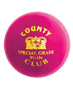 Hunts County Club Cricket Ball / coloured -pink : Kent Cricket Direct